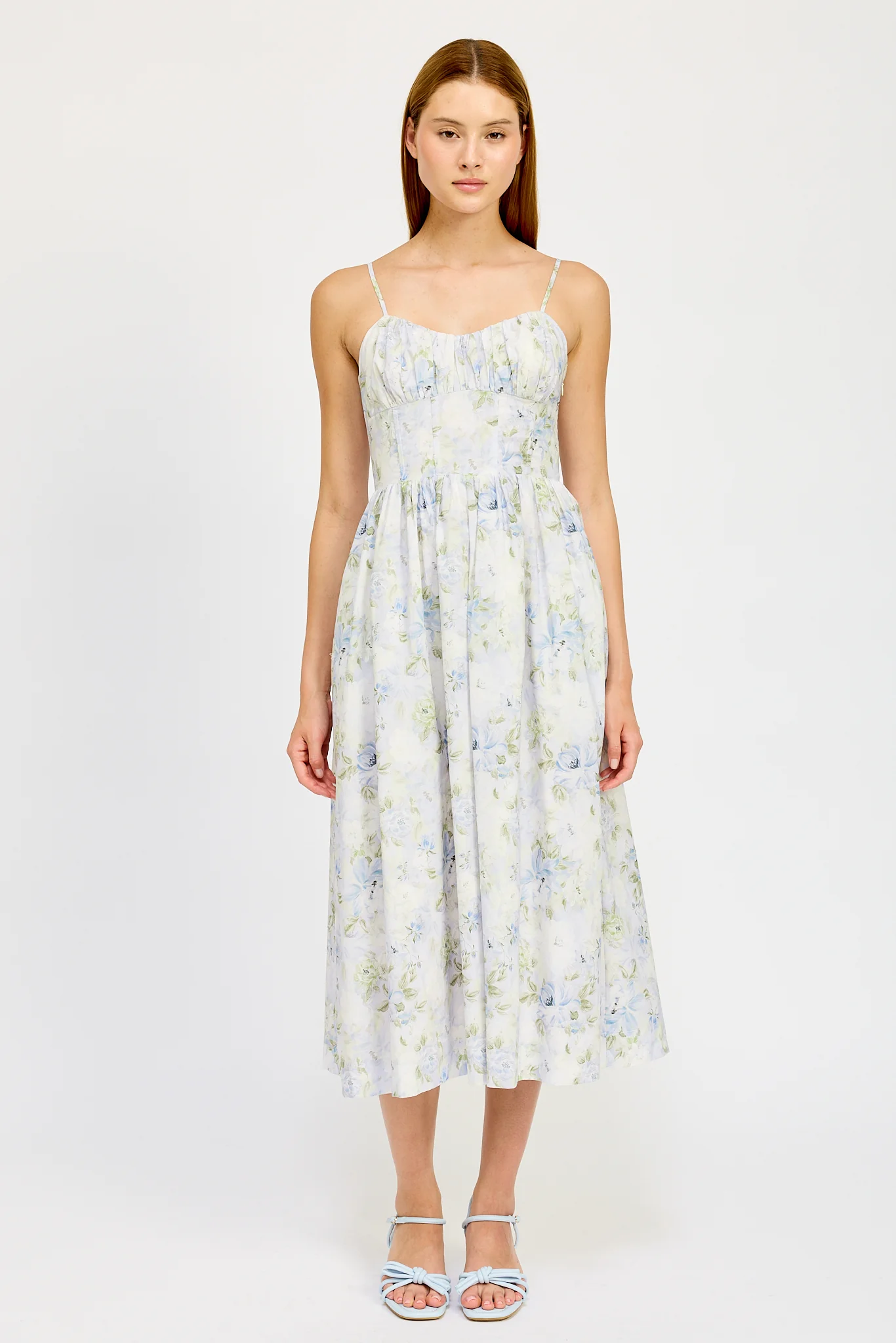 Scarlet Sage Floral Midi Dress | LilyRain